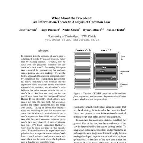 What About The Precedent An Information Theoretic Analysis Of Common Law Acl Anthology