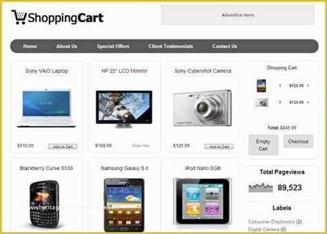 Free Html Shopping Cart Template Heritagechristiancollege