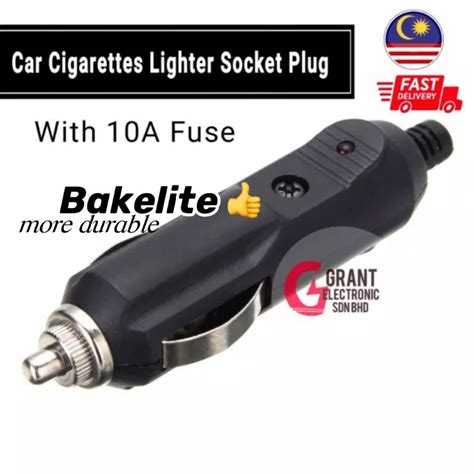 12v 24v Car Auto Cigarette Lighter Socket Plug Connector With Fuse Led Lighter Socket Kereta