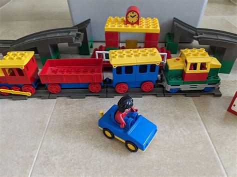 Vintage Lego Duplo Battery Powered Train Set With Town Bridge Tracks £50 00 Picclick Uk