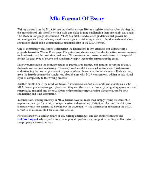 Mla Format Of Essay Pdf Educational Assessment Juvenile Court