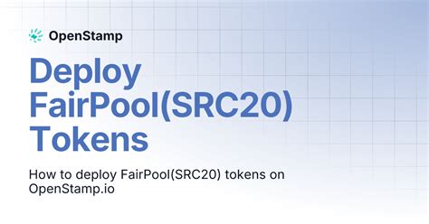 deploy fairpool src20 tokens openstamp