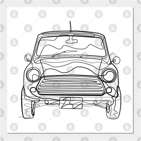 Auto Oldtimer One Line Drawing By Teeladen Line Drawing Art Prints
