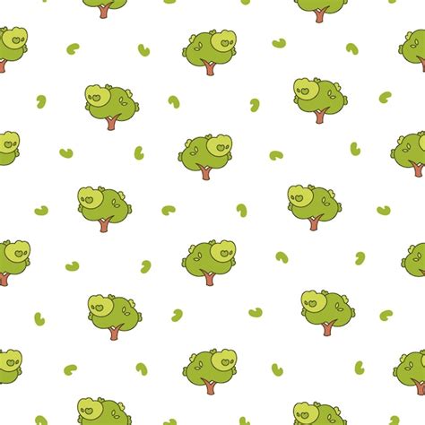 premium vector deciduous tree seamless pattern