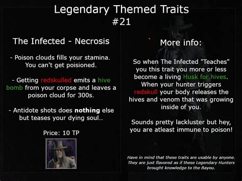 Part 2 I Made 61 Legendary Themed Traits Just For Fun Any Hunter Can