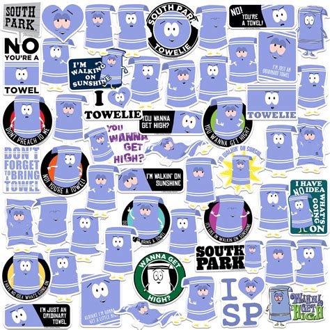 Officially Licensed South Park Towelie 50ct Vinyl Large Deluxe Stickers Variety Pack Laptop