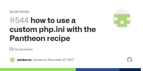 How To Use A Custom I With The Pantheon Recipe · Issue 544 · Landolando · Github