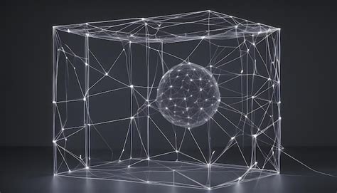 Premium Photo A Sphere Made Of White Lines And Dots Is Shown With A