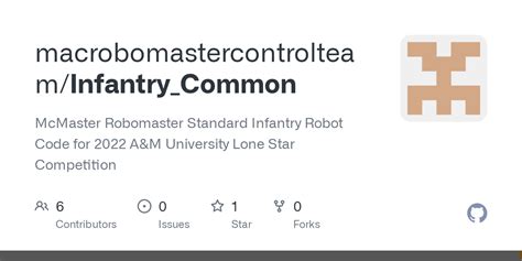 github macrobomastercontrolteam infantry common mcmaster robomaster