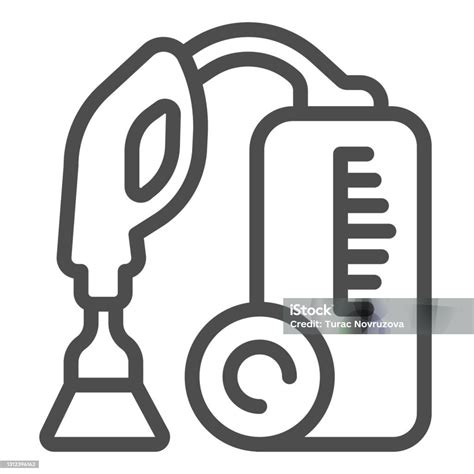 자동차 진공 청소기 라인 아이콘 자동차 세척 개념 흰색 배경에 산업 청소 도구 표지판 모바일 및 웹 디자인을위한 윤곽 스타일의