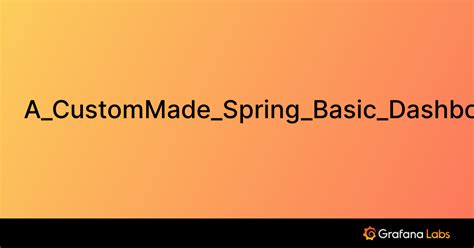 Acustommadespringbasicdashboardvariables Grafana Labs