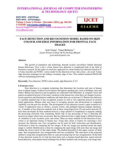 Face Detection And Recognition Model Based On Skin Colour And Edge