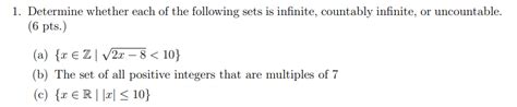 Solved Determine Whether Each Of The Following Sets Is Chegg
