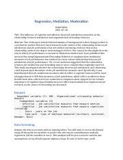 08 Lab Docx Regression Mediation Moderation Sushil More 2021 07 30