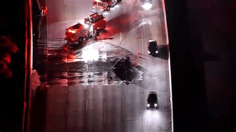 Car In Flames Shuts Down Lanes On The 118 Freeway Near Granada Hills