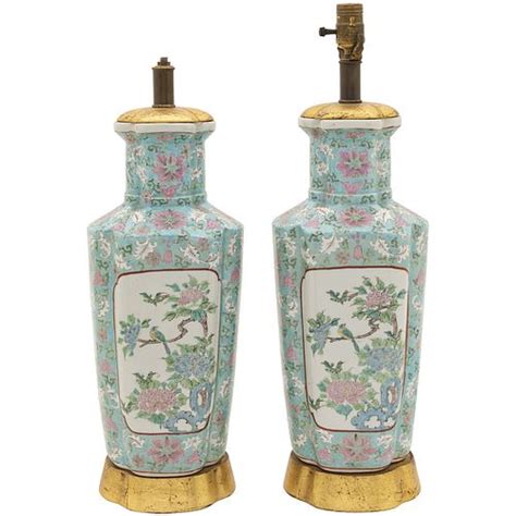 Par De LÃƒÂ Mparas China Siglo Xx Elaboradas En Porcelana Y Metal