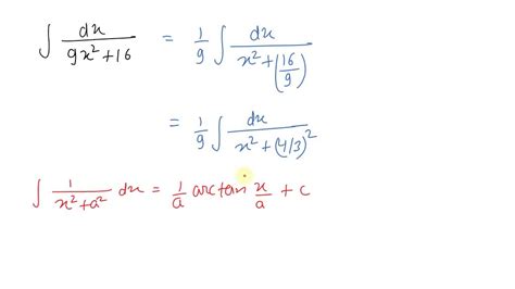 SOLVED:Anti differentiate using the table of integrals. You may need to transform the integrals ...