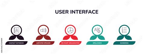 Vecteur Stock Outline Icons Collection With Infographic Template Linear Icons From User