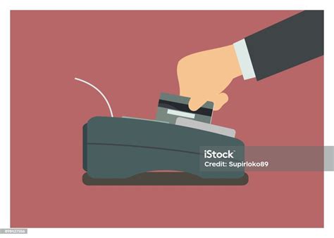 Edc 기계에 신용 카드를 강타 하는 손 구매에 대한 스톡 벡터 아트 및 기타 이미지 구매 균형 금융 Istock