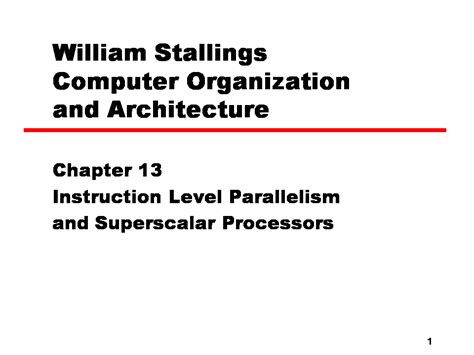 Pengantar Arsitektur Komputer Instruction Level Parallelism Dan