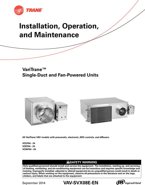 Trane Round In Out Installation And Maintenance Manual Vav Svx E En