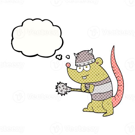 Hand Drawn Thought Bubble Cartoon Rat Warrior 45162658 Png