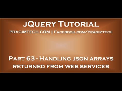 Handling Json Arrays Returned From Asp Net Web Services With Jquery YouTube