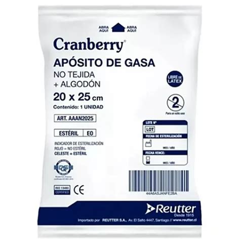 Aposito De Gasa AlgodÓn No Tejido 20x25 Cranberry Cynaplus Spa