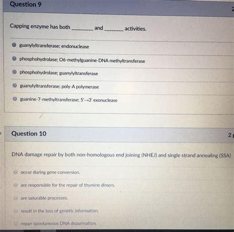 Solved Capping Enzyme Has Both And