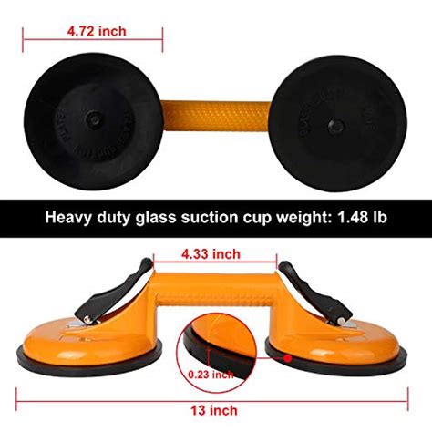 Kaisiking 2pcs Aluminum Glass Puller Tile Lifter Floor Suction Cup