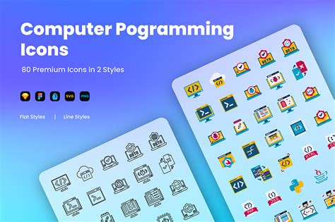 Computer Programming Dual Style Icon Set TemplateMonster