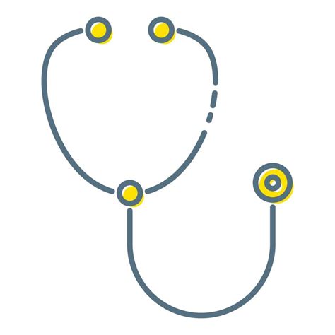 웹 사이트 디자인 로고 앱 Ui 벡터 일러스트 레이 션 Eps10에 대 한 흰색 배경에 고립 된 트렌디 한 스타일의 청진기 아이콘 프리미엄 벡터