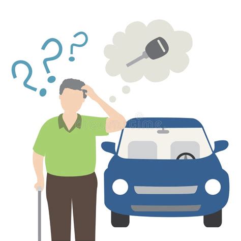 Old Man Forget His Car Key Stock Vector Illustration Of Elderly 62954154