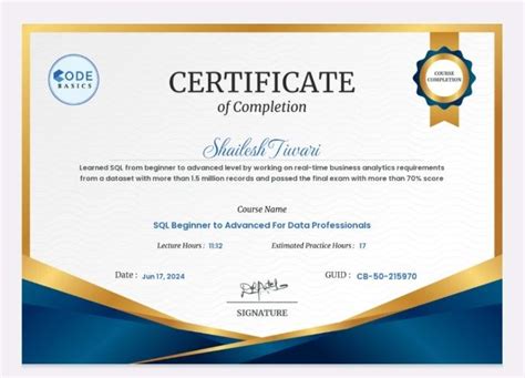 Sql Course Completion Certificate Shailesh Tiwari 🇮🇳 Posted On The