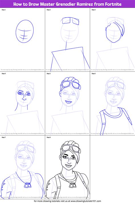 How To Draw Master Grenadier Ramirez From Fortnite Fortnite Step By