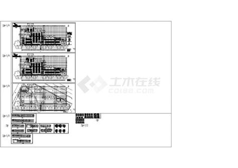 两层框剪结构地下车库建筑施工图 火车高铁站 土木在线