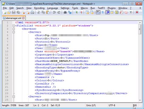 filezilla retrieve password of an ftp website connection in windows