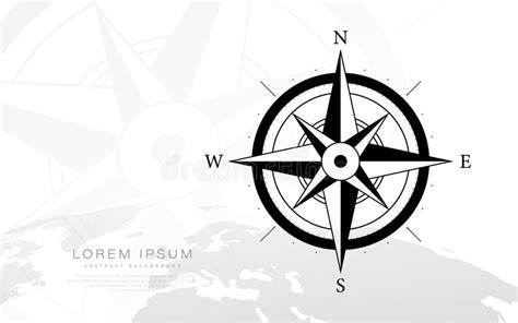 World Map Black White Compass Stock Illustrations 4 725 World Map