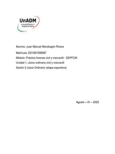 M17 U1 S2 Jumr Pdf Demanda Judicial Justicia