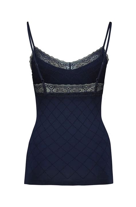 Dunns Clothing Sarah Seamfree Lace Cami 151777 Navy R129
