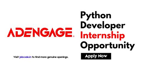 start your career with a python developer internship at adengage jobcode
