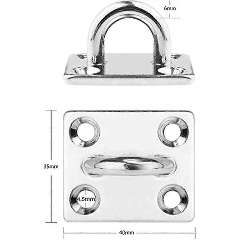 Set Of 4 Eye Plate Stainless Steel Cover Plate Eye Plates Stainless Steel Wall Mounting Eyelet