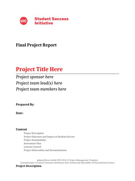 Final Project Report Template Uic Pdf