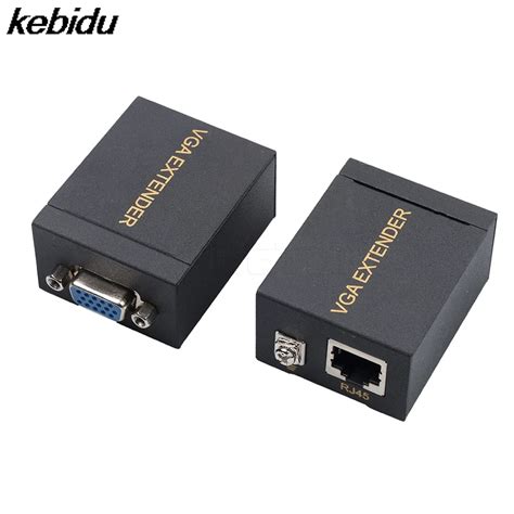 Kebidu 1pcs Vga Extender Female To Lan Cat5 Cat5e Rj45 Ethernet Female