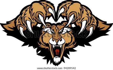 Graphic Mascot Image Pouncing Cougar Body Stock Vector Royalty Free