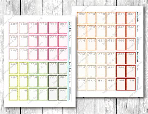 Half Checkbox Hearts Functional Sticker Printable For Happy Planner Classic Etsy