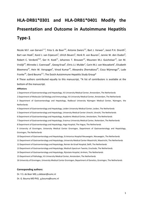 Pdf Hla Drb1 03 01 And Hla Drb1 04 01 Modify The Presentation And
