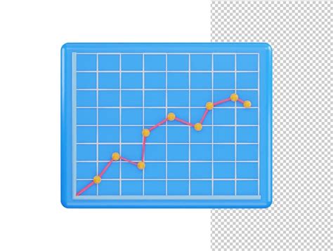 선 그래프 아이콘 3d 렌더링 벡터 일러스트 레이 션 프리미엄 Psd 파일