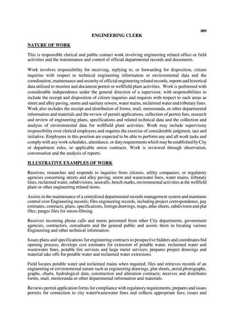 Fillable Online Sample Clerical Job Description Best Job Interview