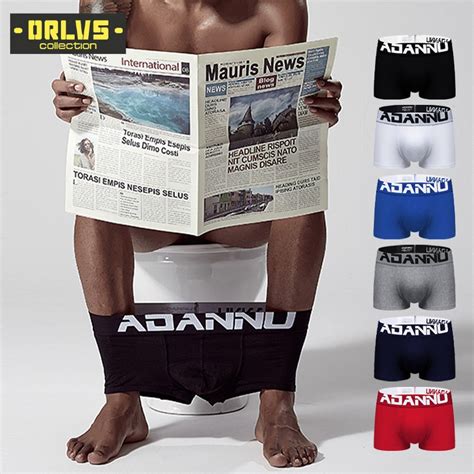 [orlvs]fashion Men Underwear Cotton Mens Boxer Briefs Solid Color